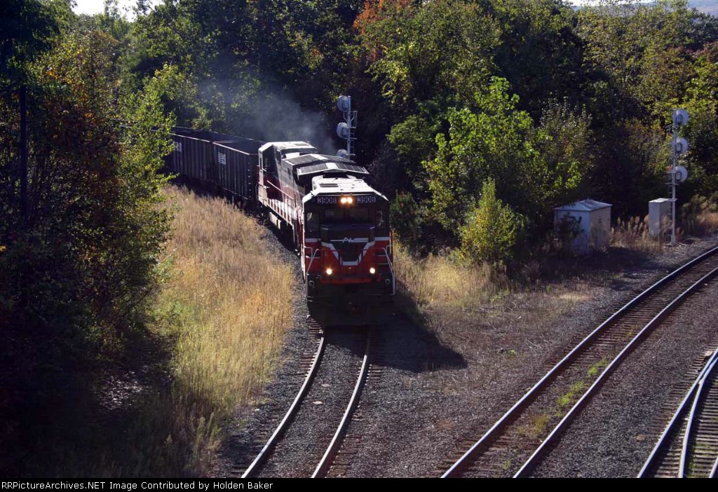 PW 3908 leads the Mt. Tom Coal train into E. Deerfield